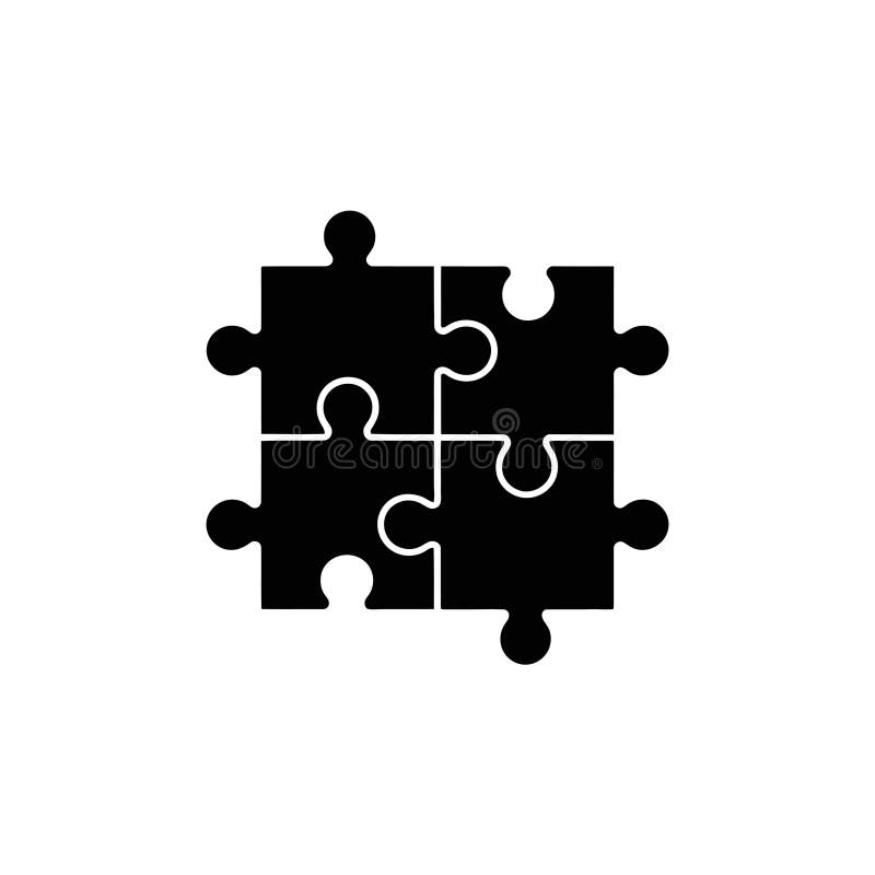Four Interlocking Puzzle Pieces Form a Complete Square Shape ...