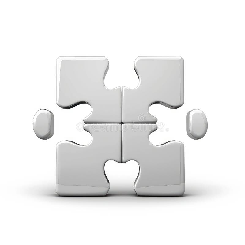 Metallic Puzzle Pieces Interlocking: Teamwork and Connection Stock ...