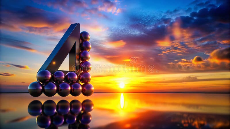 Four Interlocking Spheres Silhouette at Sunset a Stunning Abstract ...