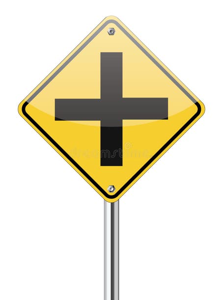 Four Intersection Traffic Sign Stock Vector - Illustration of ...