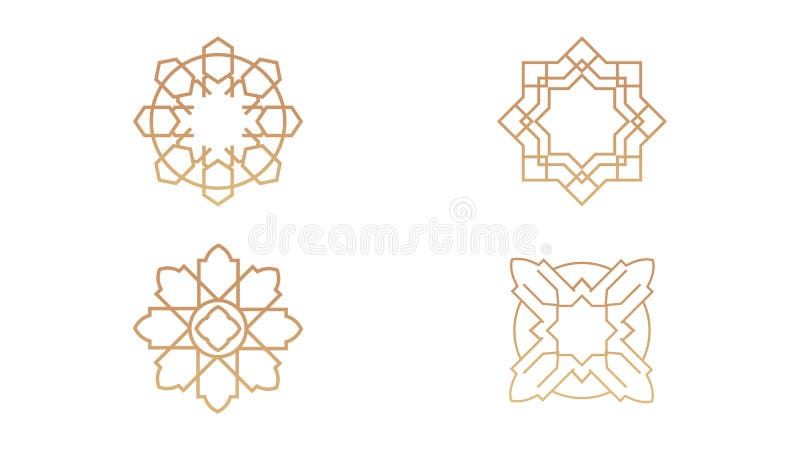 Four Islamic Shapes Ornaments Isolated on White Background Stock ...