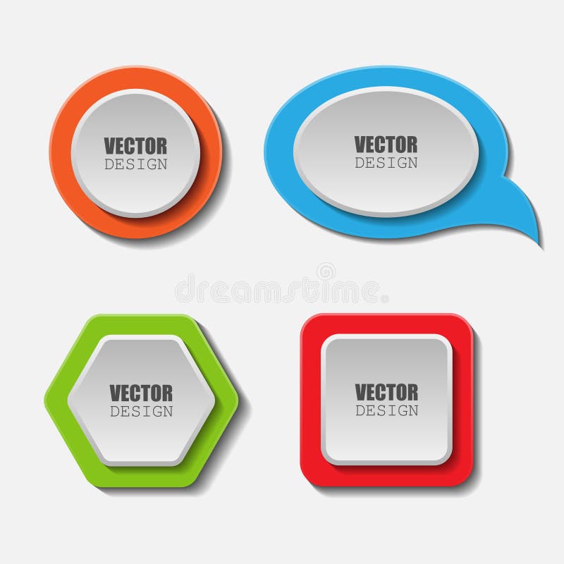 Four Isolated Buttons. Vector Illustration. Stock Vector - Illustration ...