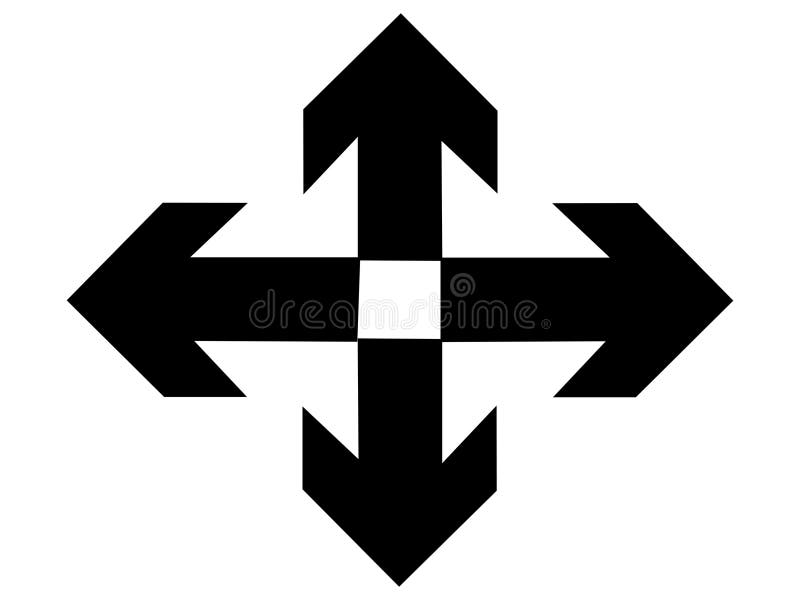 Four joint arrows stock illustration. Illustration of calligraphy ...