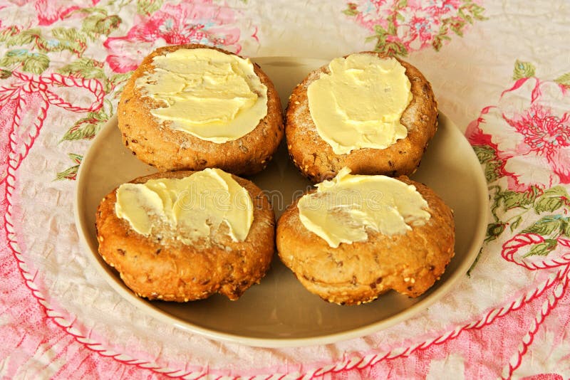 Four kaiser rolls stock image. Image of closeup, sesame - 39125275