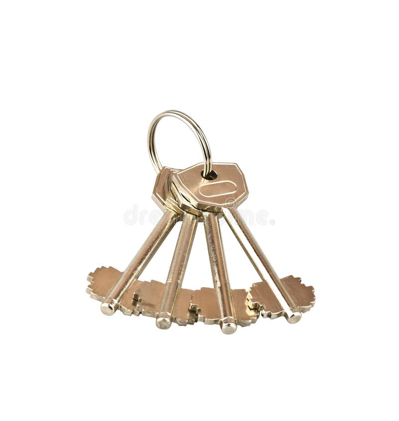 Four Keys on a White Background Stock Image - Image of group, three ...
