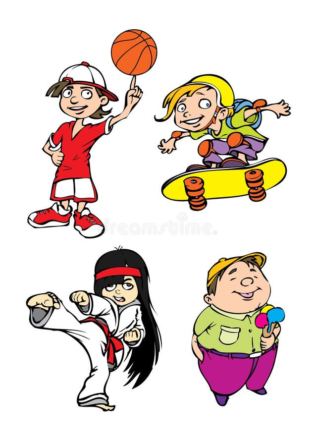 Four kids character stock vector. Illustration of helmet - 8161944