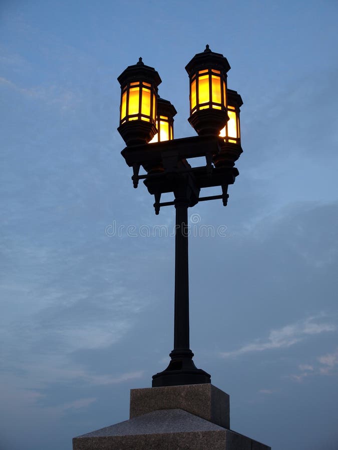 Four Lamp Streetlight stock image. Image of decorative - 5954183