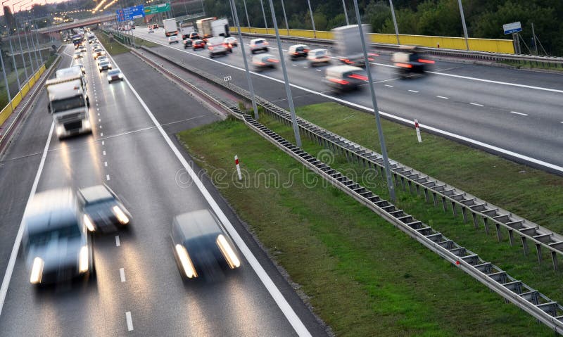 Four Lane Controlled-access Highway in Poland Stock Image - Image of ...