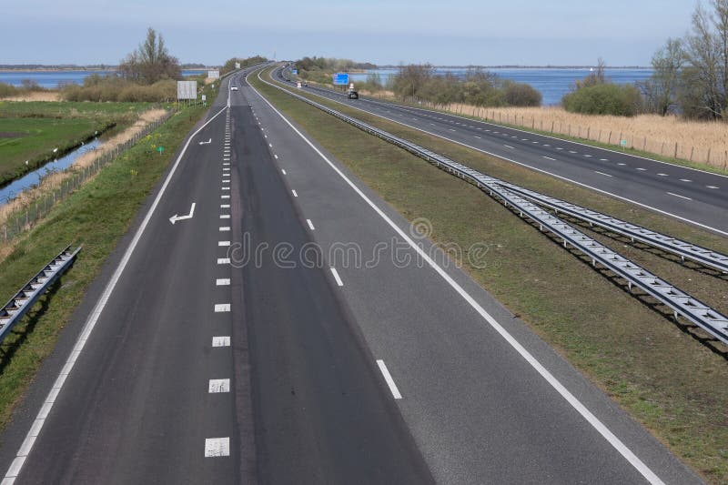 Four Lane Highway in the Netherlands Stock Image - Image of highway ...