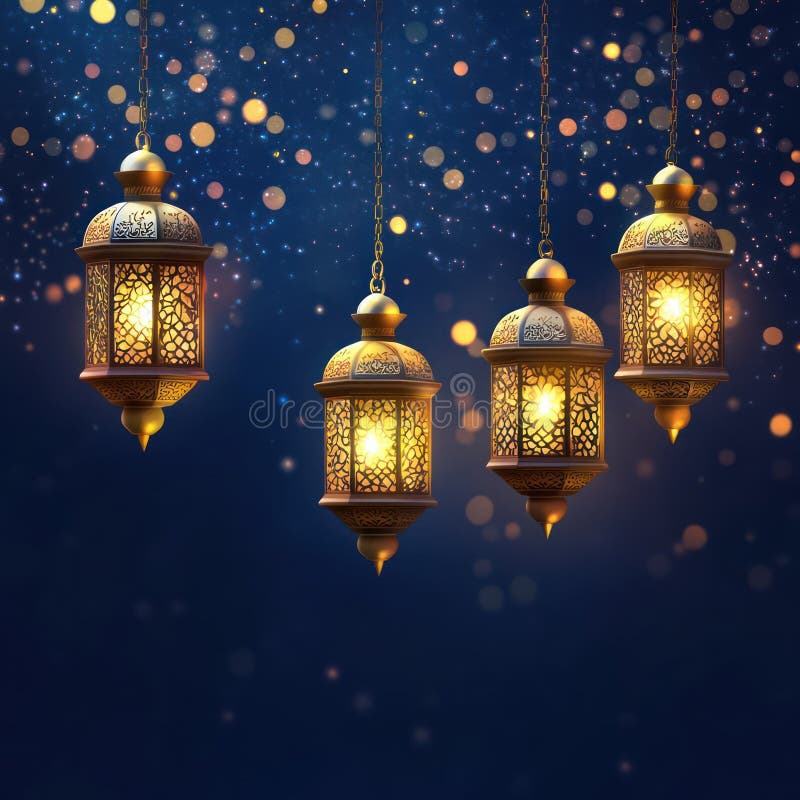 Four Lanterns Hanging from the Ceiling Stock Illustration ...