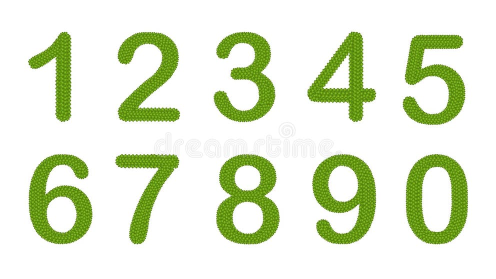 Four Leaf Clover of Alphabet Numbers 0-9 Stock Illustration ...