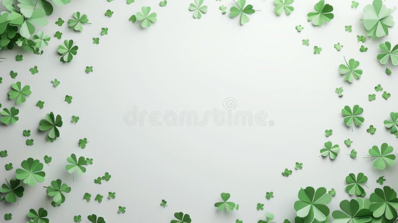 Four-leaf Clover Arrangement on White Background Stock Illustration ...