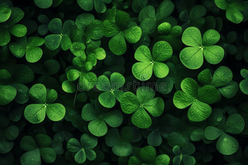A Four Leaf Clover Background Digital Paper Stock Illustration ...