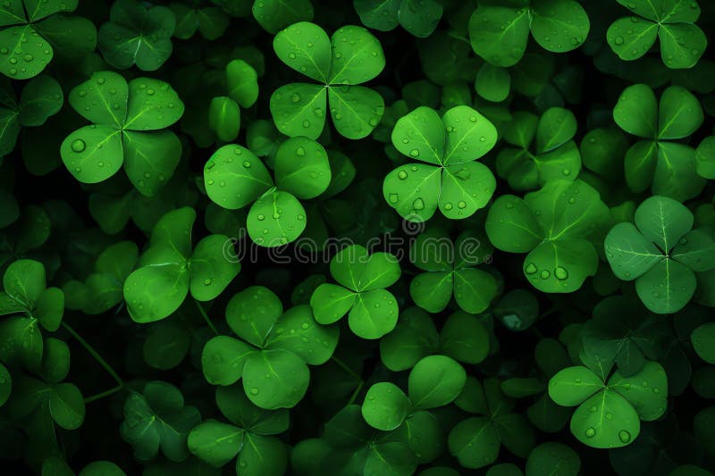 A Four Leaf Clover Background Digital Paper Stock Illustration ...