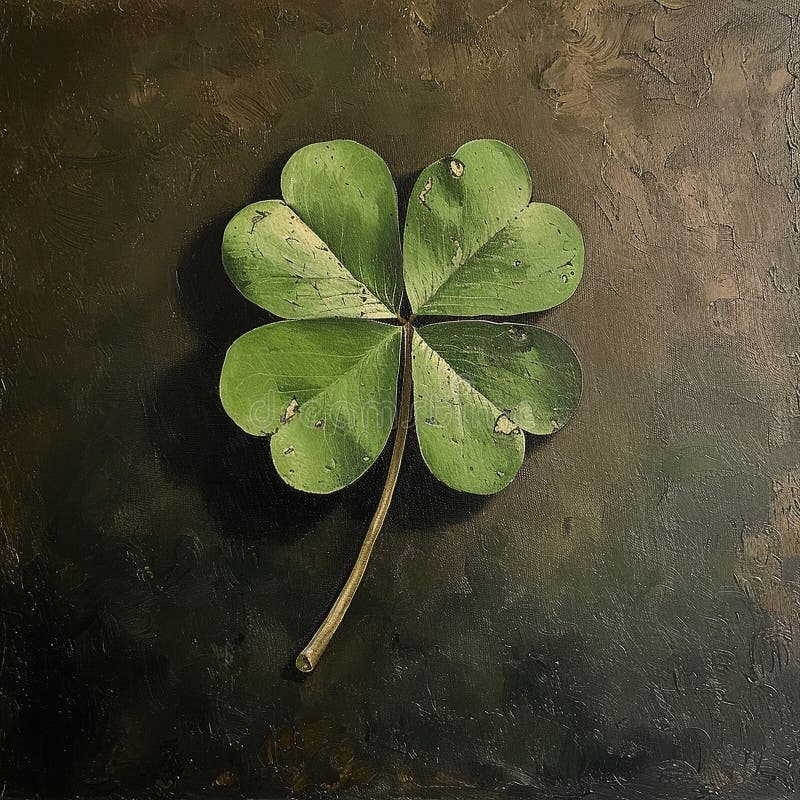 Four Leaf Clover on Black Background Stock Illustration - Illustration ...