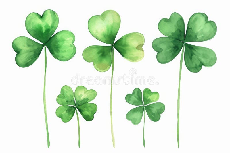 Four-leaf Clover Bunch on White Stock Photo - Image of charm, luck ...