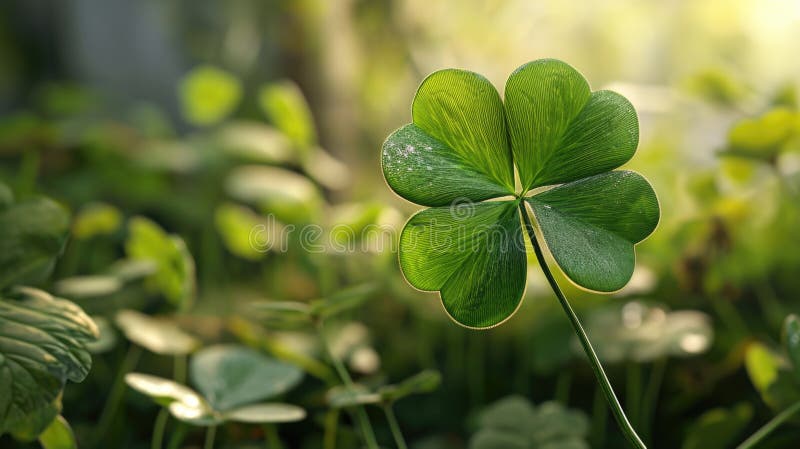 Four Leaf Clover Close Up stock image. Image of chance - 374414531