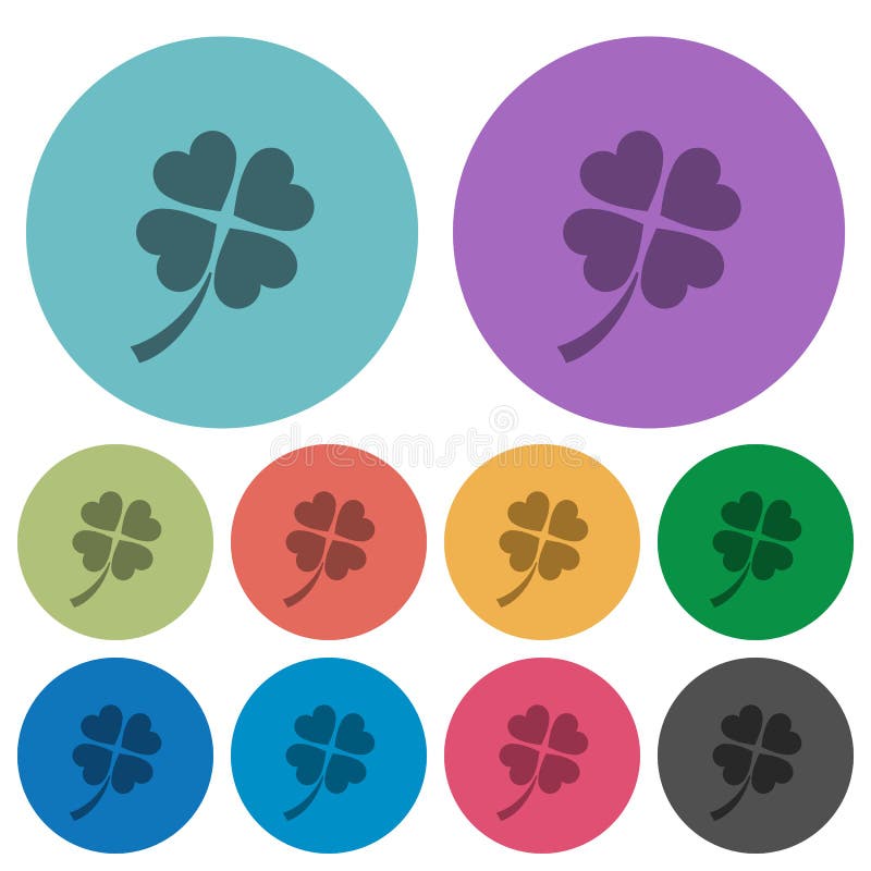 Four Leaf Clover Icons on Color Glossy, Rectangular Menu Button Stock ...