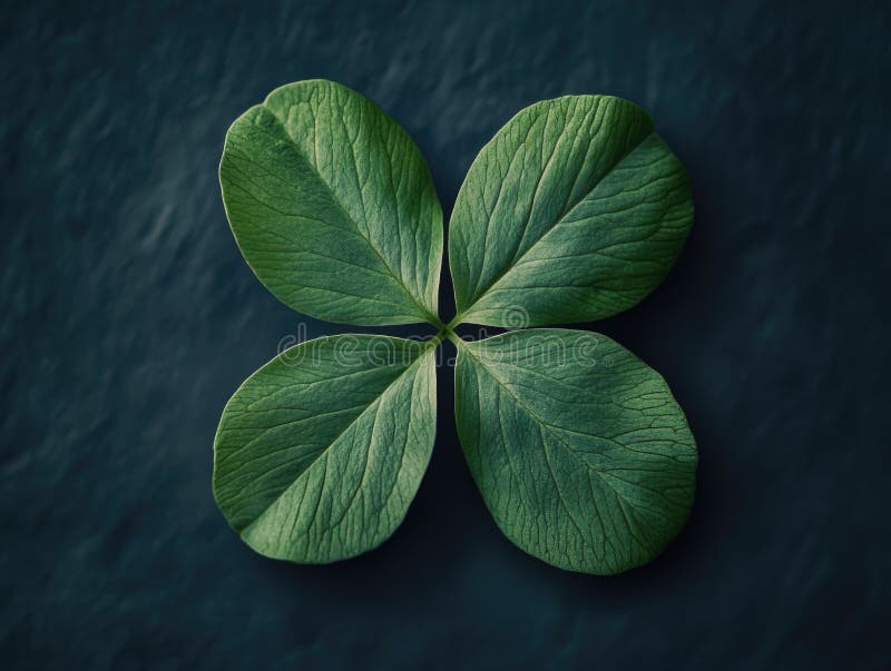 Four-Leaf Clover on Dark Surface Stock Photo - Image of opportunity ...