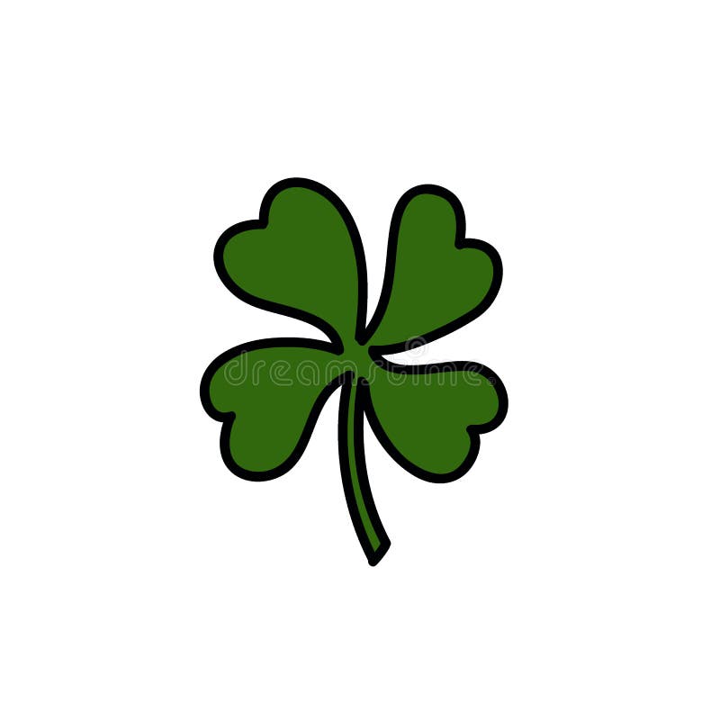 Four Leaf Clover Doodle Icon, Vector Illustration Stock Illustration ...