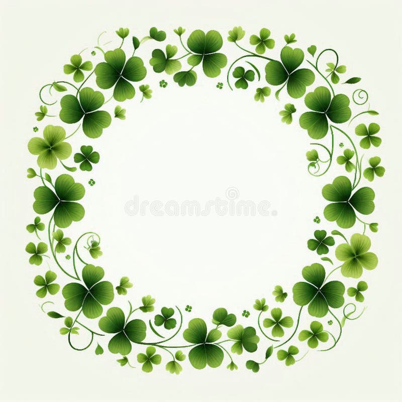 Four Leaf Clover Flower Theme Border Frame Blank Copyspace Stock ...