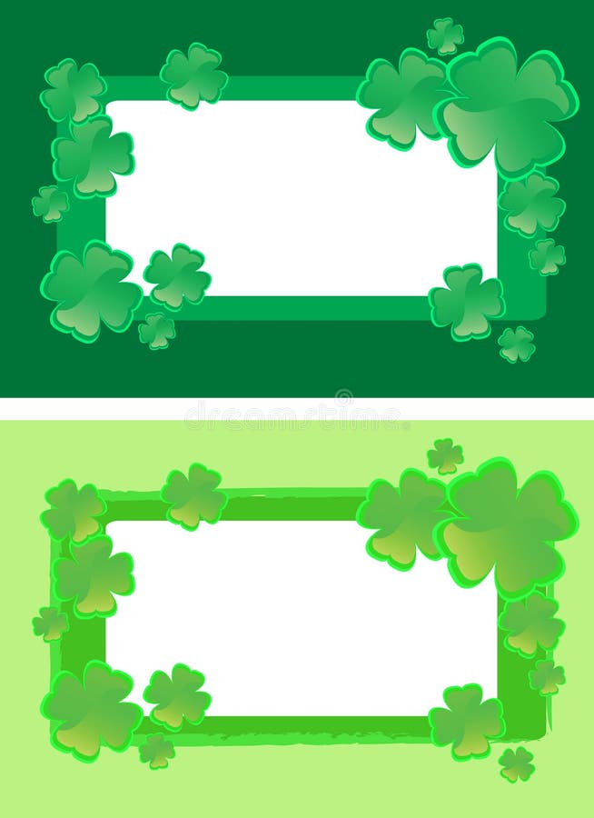 Four leaf clover frames stock vector. Illustration of frames - 7832191