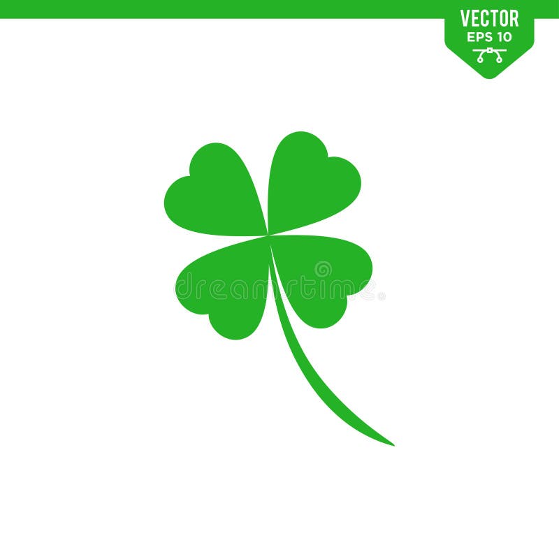Four Leaf Clover Icon Collection in Glyph Style Stock Vector ...