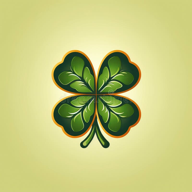 Four Leaf Clover Icon Green Logo. Generative AI Stock Illustration ...