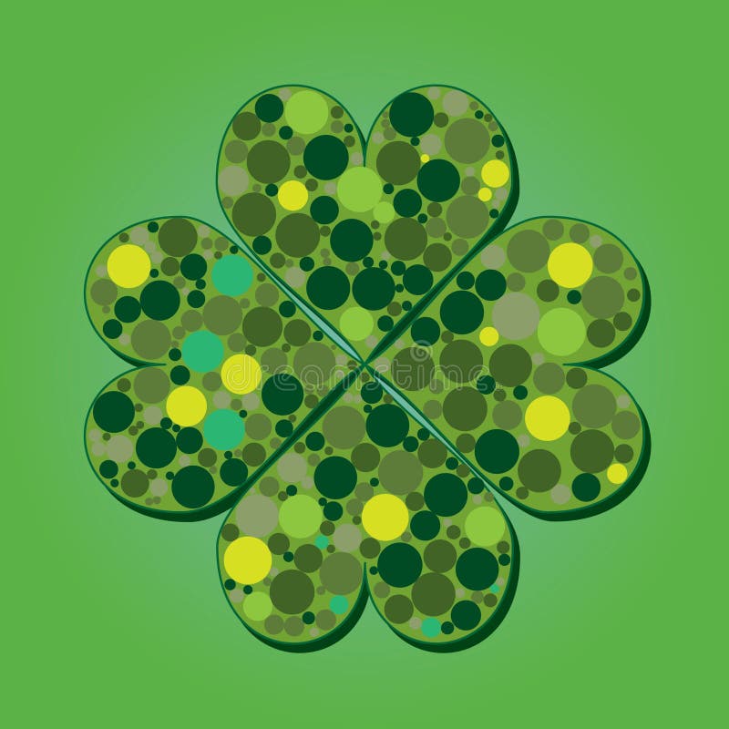 Four Leaf Clover Icon. Clover Silhouette Filled with Dots. St Stock ...