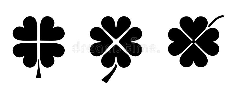 Four Leaf Clover Icon Symbol Stock Vector - Illustration of fortune ...