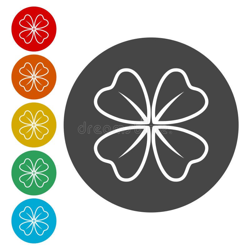 Four Leaf Clover icon stock vector. Illustration of graphic - 132954160