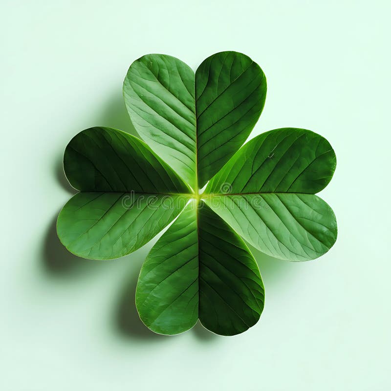 Four-Leaf Clover Isolated on White Background Symbol of Luck and Good ...