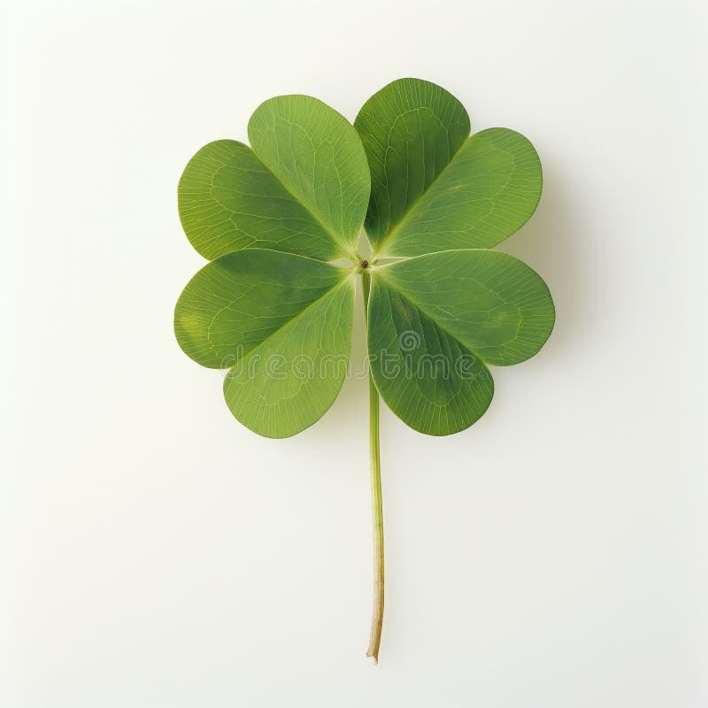 Four-leaf Clover Isolated on White Stock Image - Image of rare, growth ...
