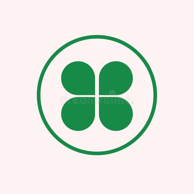 Four leaf clover logo stock illustration. Illustration of pattern ...