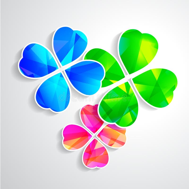 Four-leaf Clover for Luck Happiness Green Three Stock Vector ...