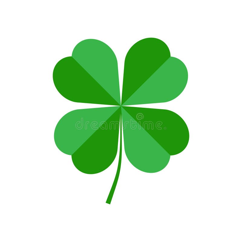 Four Leaf Clover. Lucky Green Icon. Shamrock Vector Symbol. Simple Flat ...