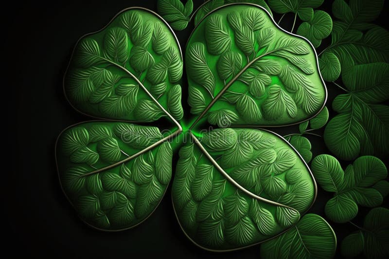Four leaf clover lucky. St stock illustration. Illustration of plant ...