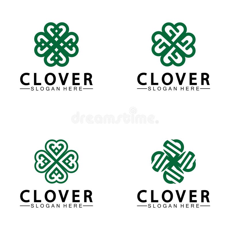 Four Leaf Clover Ornamental Logo Template Illustration Design Stock ...