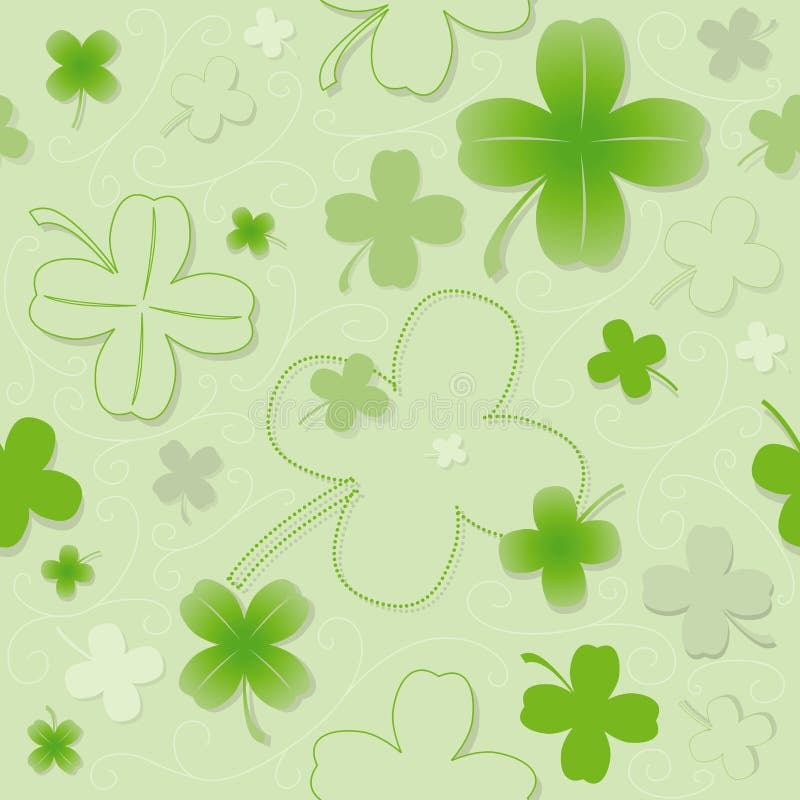 Four Leaf Clover Pattern stock vector. Illustration of contemporary ...