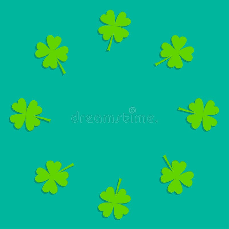 Four Leaf Clover and Picture Frame on the Wall. Stock Vector ...