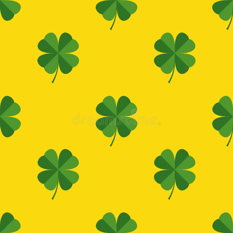 Four Leaf Clover Seamless Vector Pattern. Irish and Celtic Heraldic ...