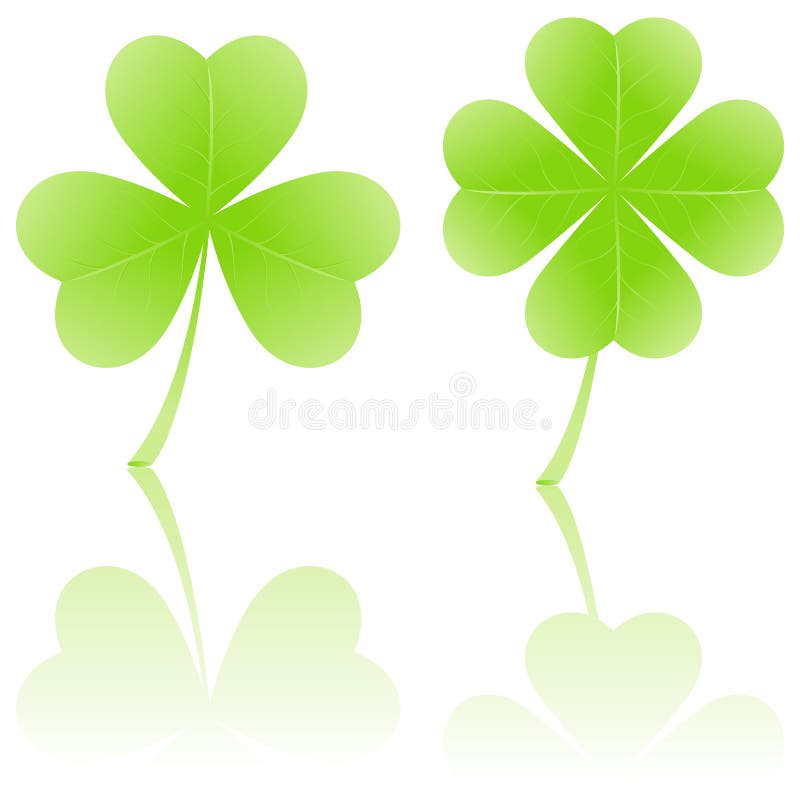 Four-leaf Clover and Shamrock Stock Vector - Illustration of ireland ...