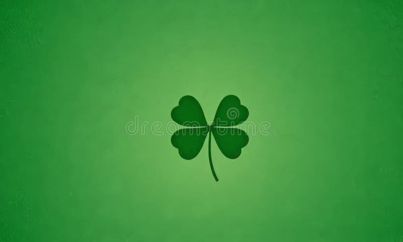 Four-leaf Clover Stands Out Against Solid Green Background, Symbolizing ...