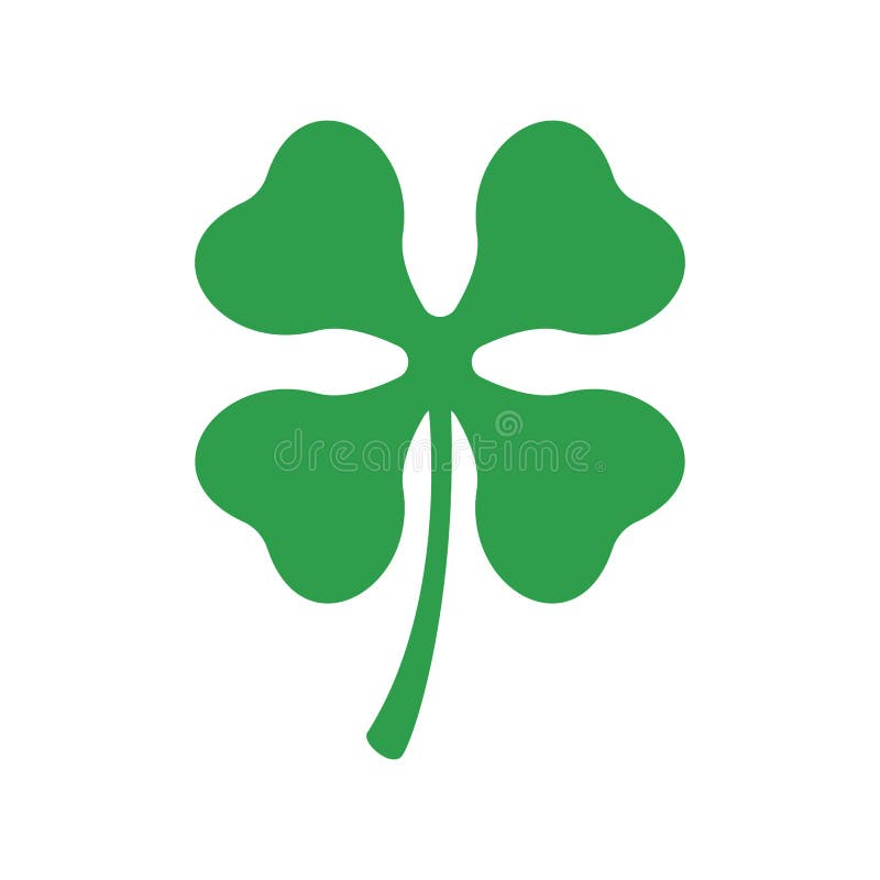Four Leaf Clover Vector Icon St Patricks Day Clover Silhouette