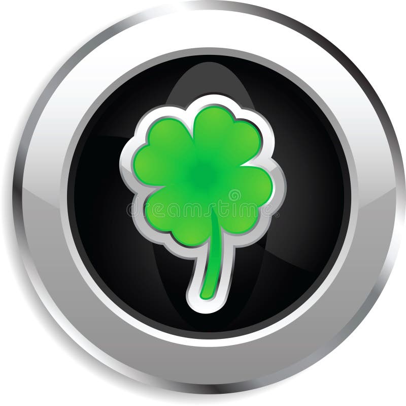 Four Leaf Clover Web Button Stock Vector - Illustration of icon ...