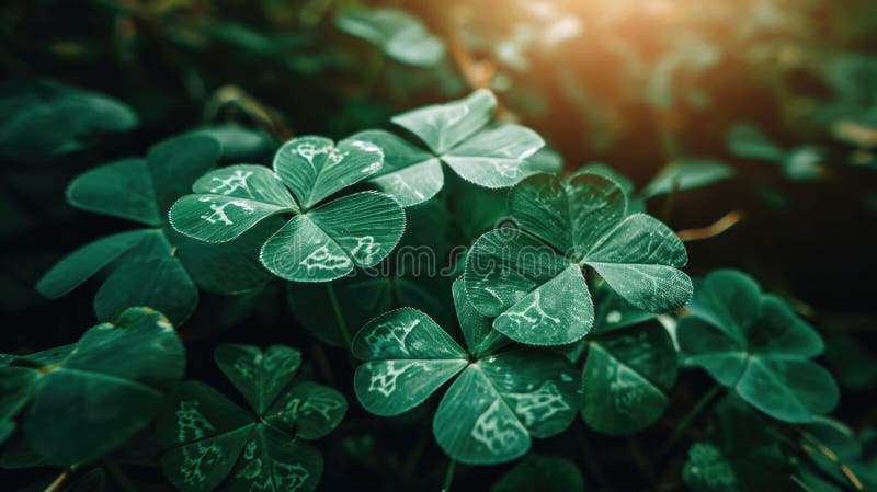 Four Leaf Clovers with Numbers Stock Image - Image of prosperity ...