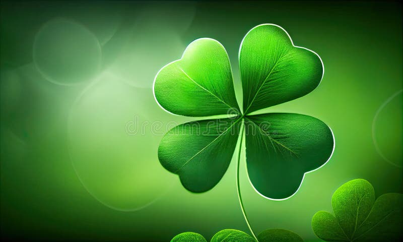 Four-leaf Green Clover for Good Luck on St. Patrick S Day, Generative ...