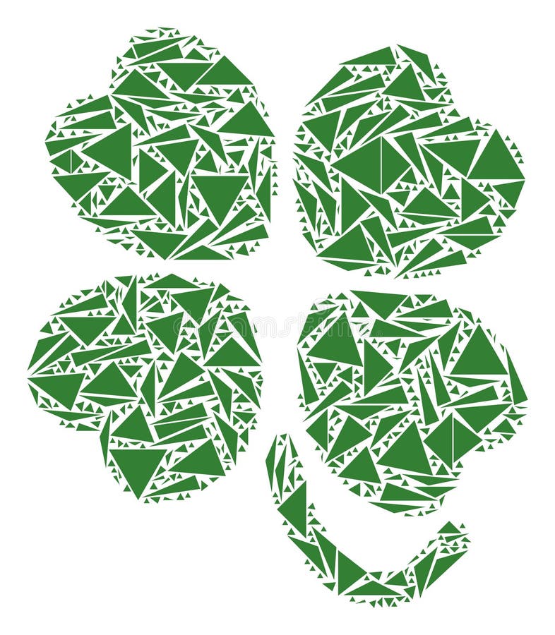 Four-Leafed Clover Collage of Triangles Stock Vector - Illustration of ...