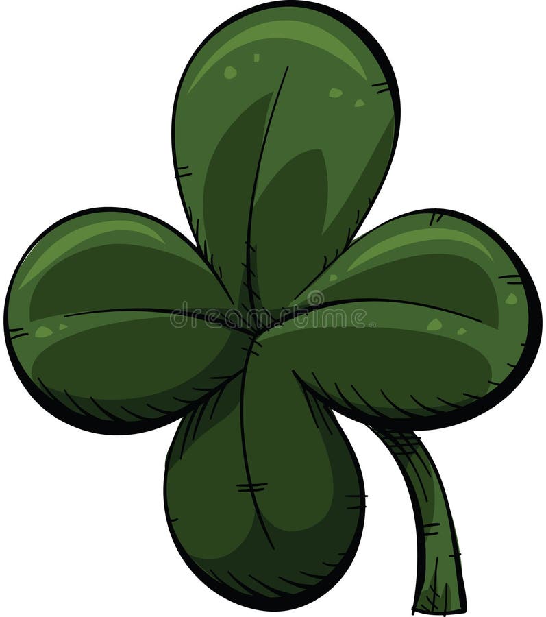 Four Leafed Clover stock illustration. Illustration of superstition ...