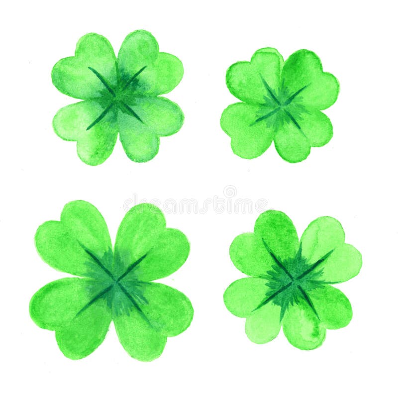 Four-leafed Painted Shamrocks Stock Photo - Image of symbol, luck ...